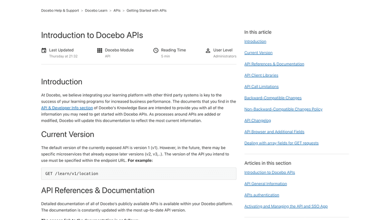 Docebo API Docs - Auth, Webhooks, SDKs for Developers | API Refs