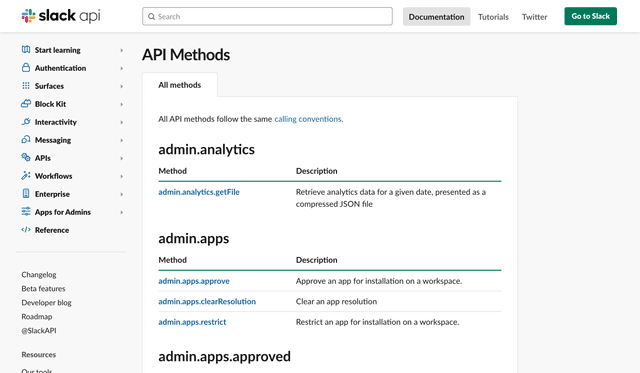 Slack Api Docs Auth Webhooks Sdks For Developers Api Refs
