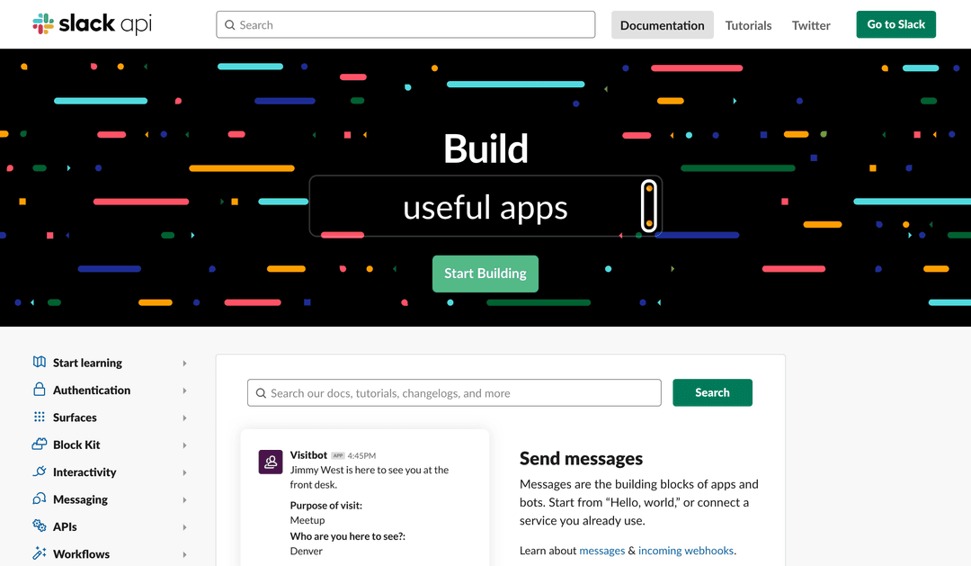 Slack API Docs - Auth, Webhooks, SDKs for Developers | API Refs