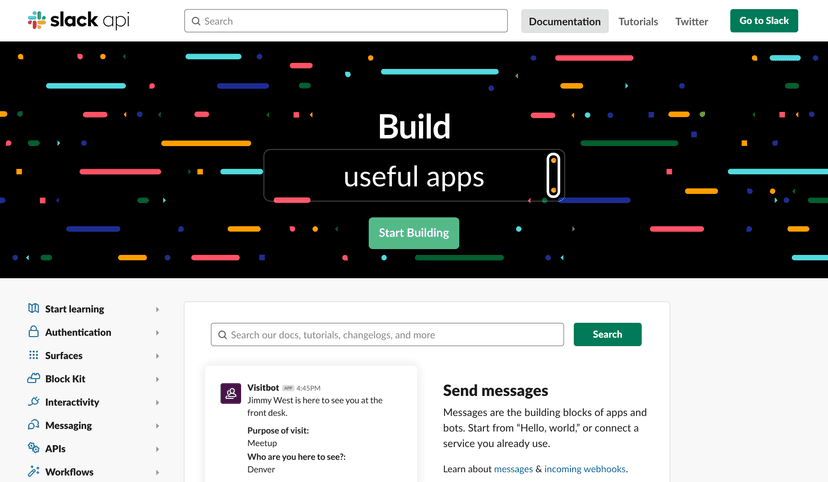 Slack API Docs - Auth, Webhooks, SDKs for Developers | API Refs
