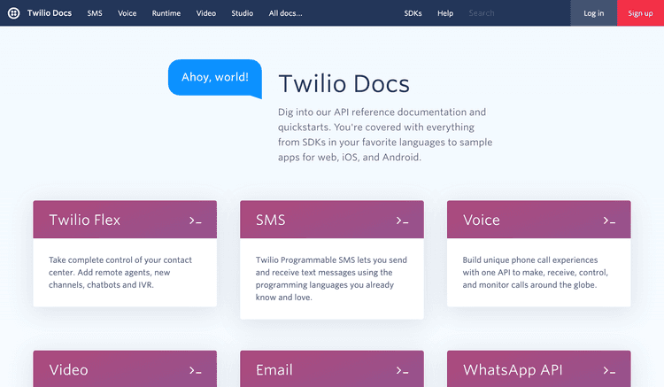Twilio API Docs - Auth, Webhooks, SDKs for Developers | API Refs